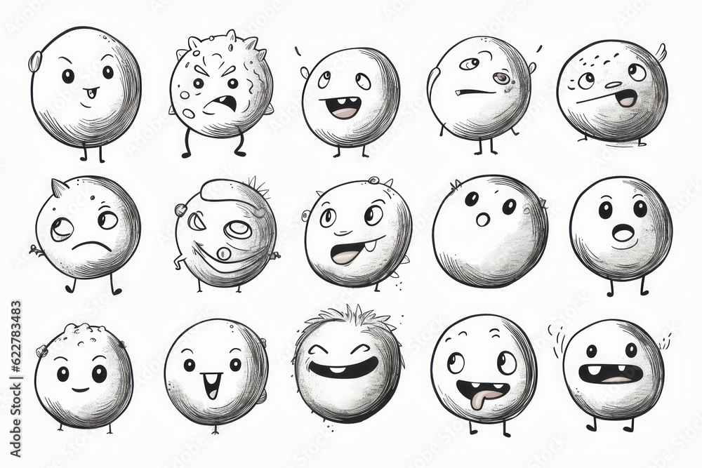 Planet of Emotions: Hand-Drawn, Textured and Stencil-Based Globe ...