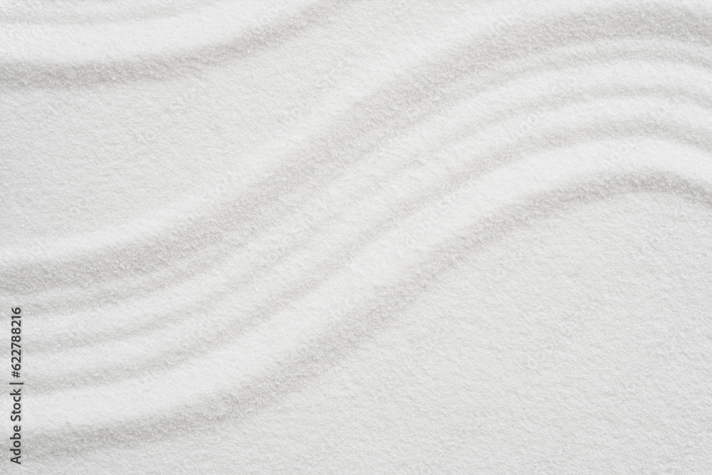 Zen garden with line pattern on white sand in Japanese style, Sand ...