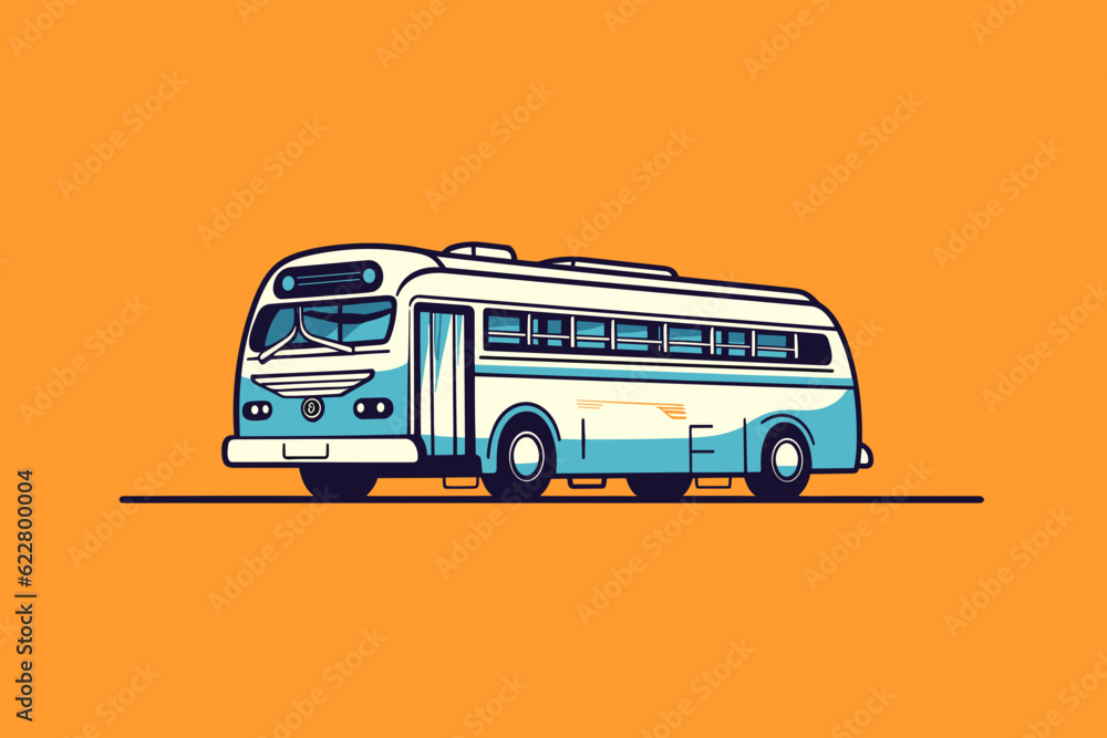 Doodle inspired Intercity bus, cartoon sticker, sketch, vector ...