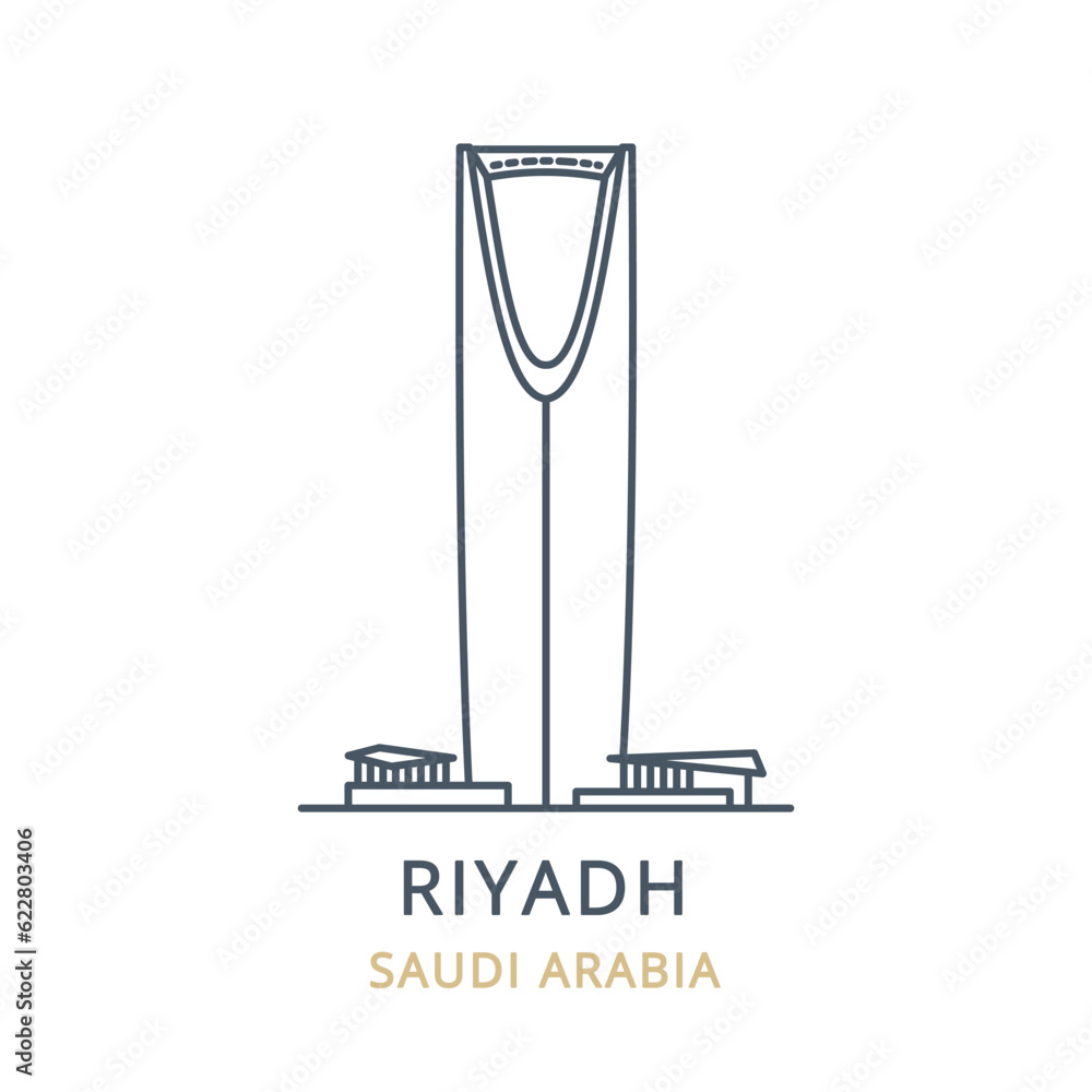 Vector icon of the city landmark of RIYADH in the country of SAUDI ...