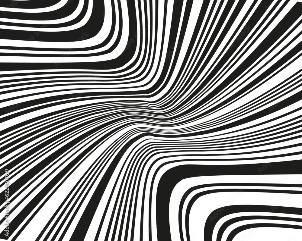 Elegant pattern with wavy, curves lines. Optical art background. Wave ...