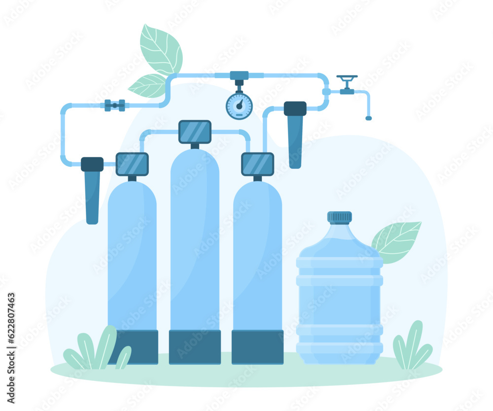 Purification system for clean water production vector illustration ...