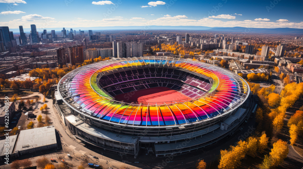 Stadium of Inclusion: Drone Perspective of LGBT Sports Venue for 2023 ...