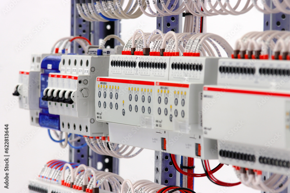 A relay module from ABB for controlling loads via the KNX data bus in ...