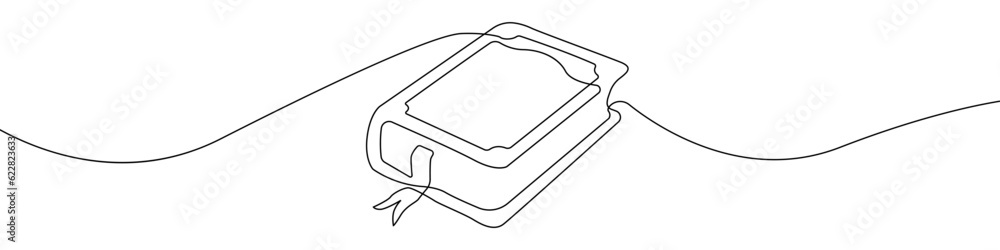 Book vector linear icon. Book one line in one line vector. Linear ...