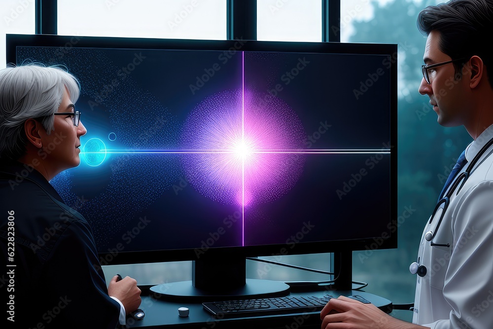 Doctor use robotic and innovative medical technology diagnose and ...