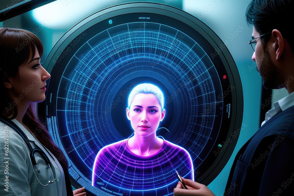 In Medical Laboratory Patient Undergoes MRI or CT Scan Process under ...