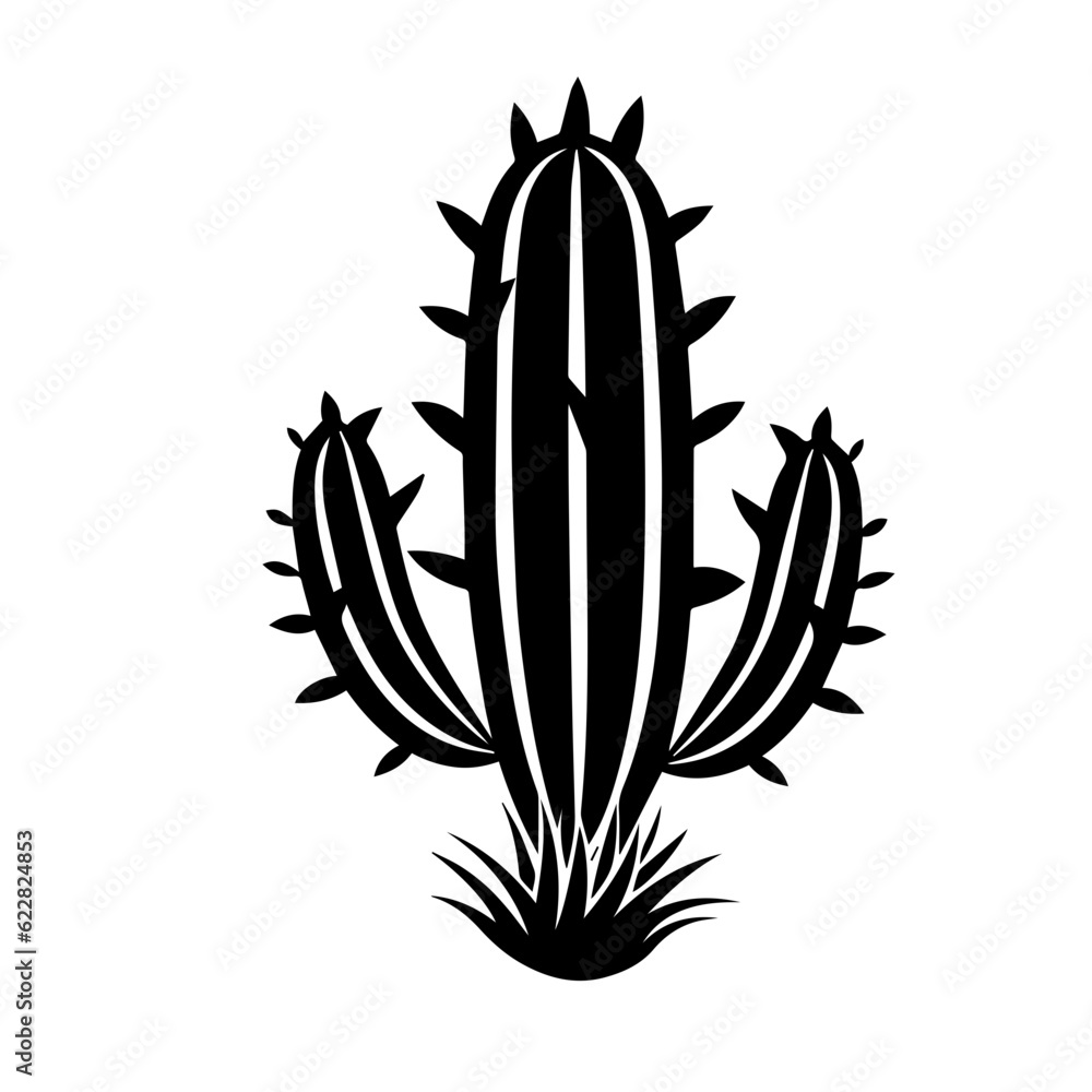 cactus silhouette illustration Stock Vector | Adobe Stock