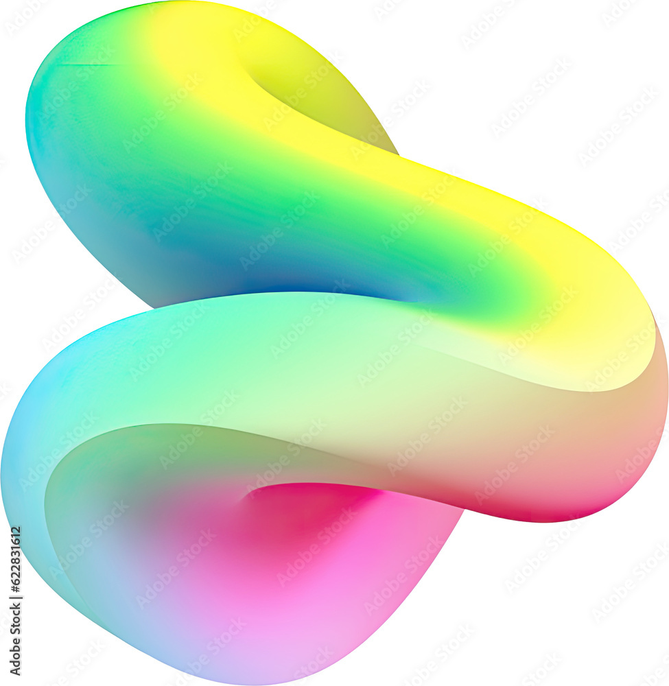 PNG blend shape in soft neon gradient colors isolated on transparent ...