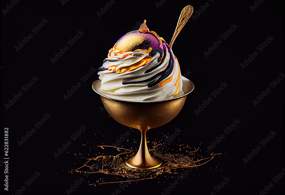 Melting Ice Cream Splash, Icecream Melt, Flow Dripping Yogurt, Abstract ...