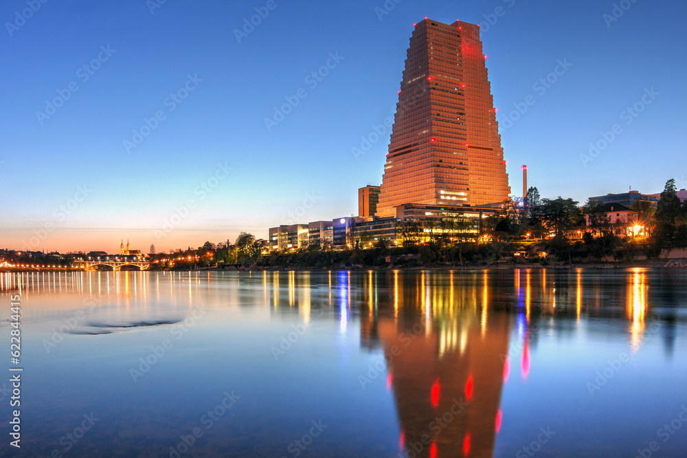 Basel skyline with Roche Towers by Herzon & de Meuron (2022 ...