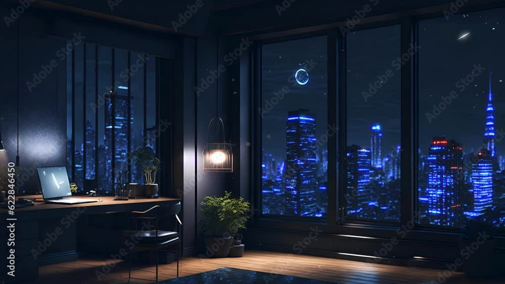 Virtual streamer backgrounds stream overlay loop, cozy living room with ...