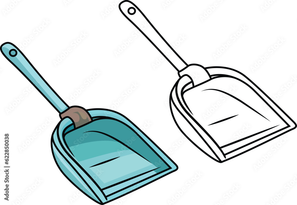 Dust pan cartoon vector illustration , plastic dustpan stock vector ...