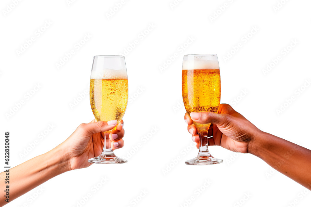 Two hands toasting on isolated transparent background Stock Photo ...
