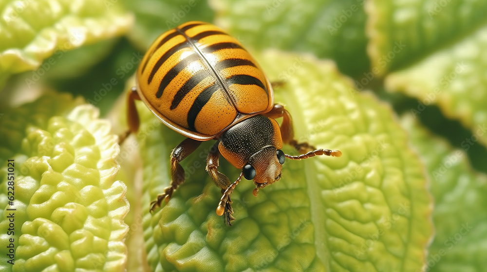 Colorado potato beetle, a thunderstorm of country crops. Potato bug ...