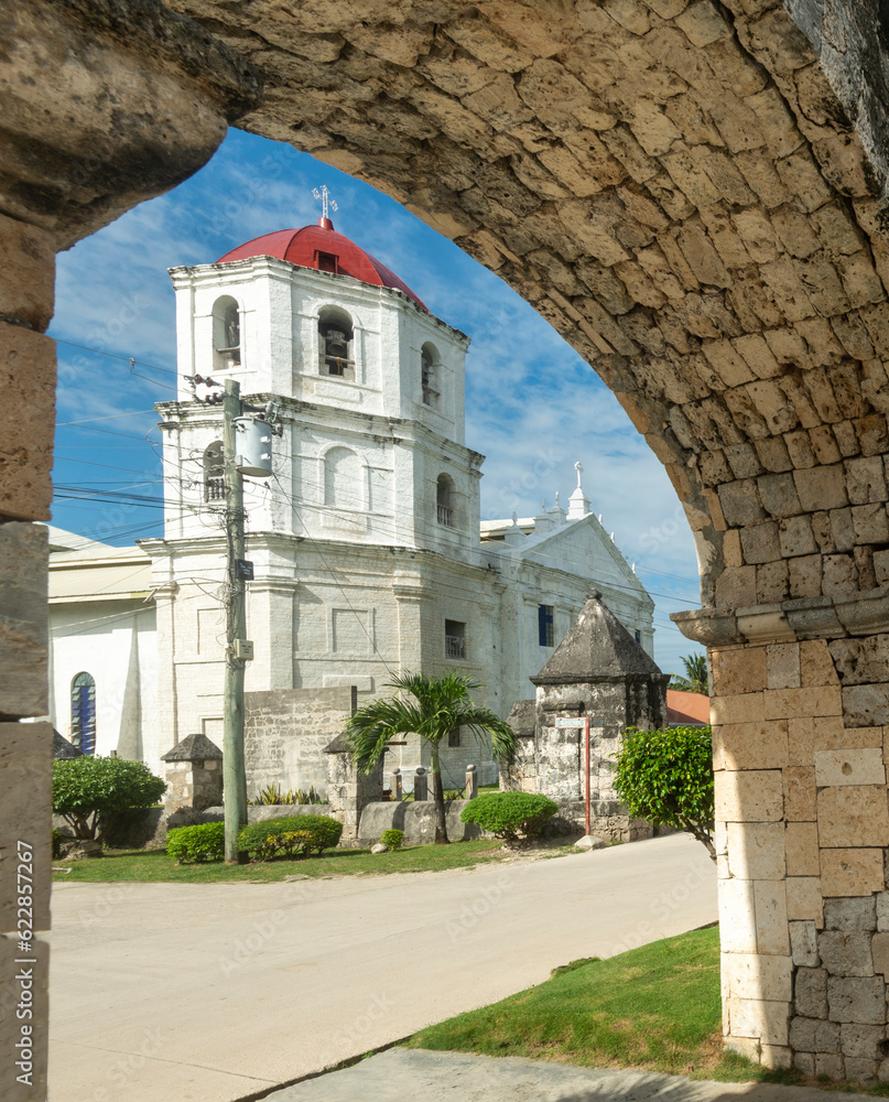 The Cuartel Ruins,and Our Lady of Conception Church,seen through an ...