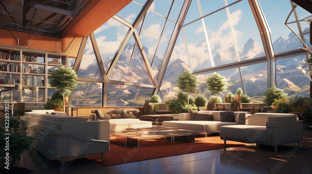 Greenhouse in the park. AI generated art illustration. Stock ...