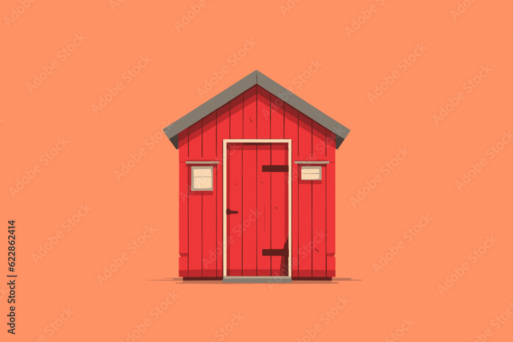 Doodle inspired Shed, cartoon sticker, sketch, vector, Illustration ...