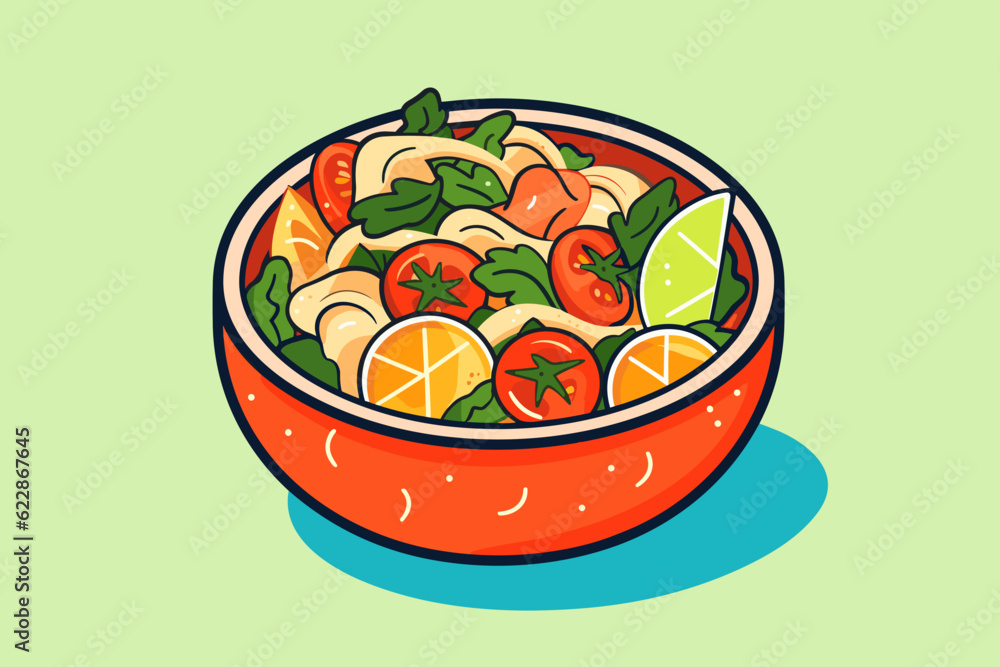 Doodle inspired Ceviche, cartoon sticker, sketch, vector, Illustration ...