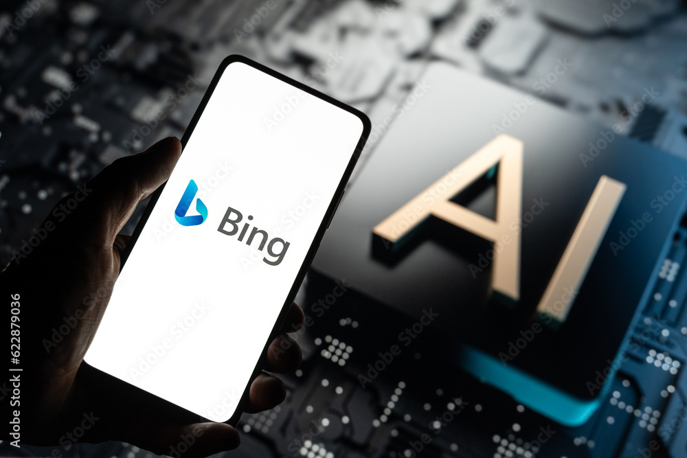 West Bangal, India - july 5, 2023 : Microsoft Bing ai logo on phone ...