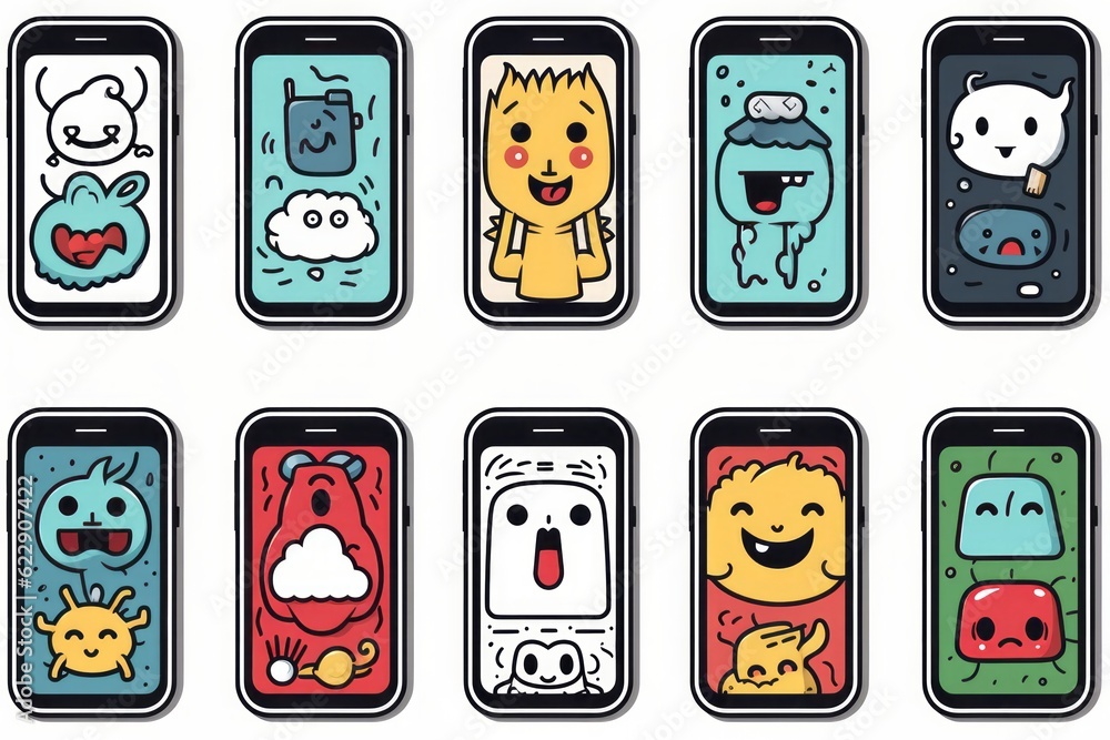 Fun Meets Technology in this Set of Doodle Smartphone Emoticons ...