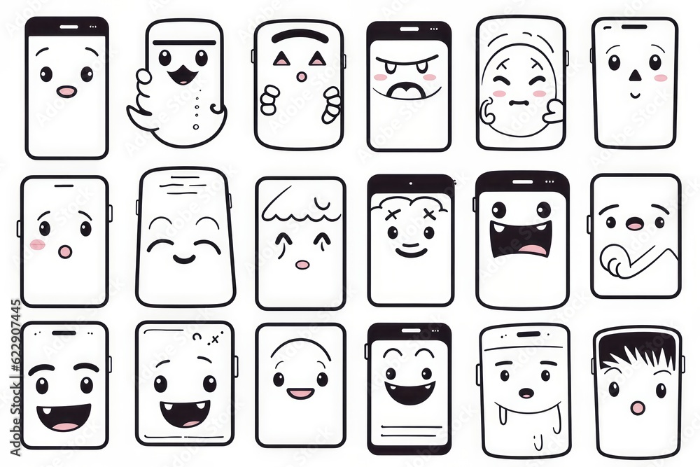 Fun Meets Technology in this Set of Doodle Smartphone Emoticons ...