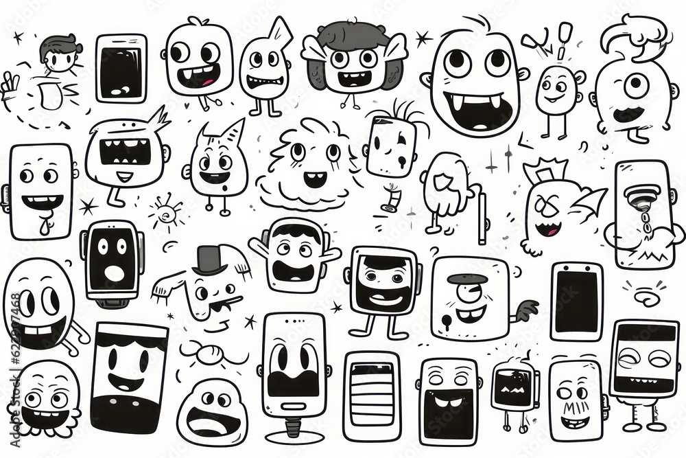 Fun Meets Technology in this Set of Doodle Smartphone Emoticons ...