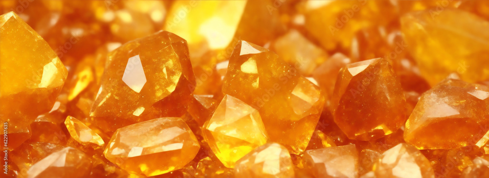 Pile of citrine crystals background from Generative AI Stock Photo ...