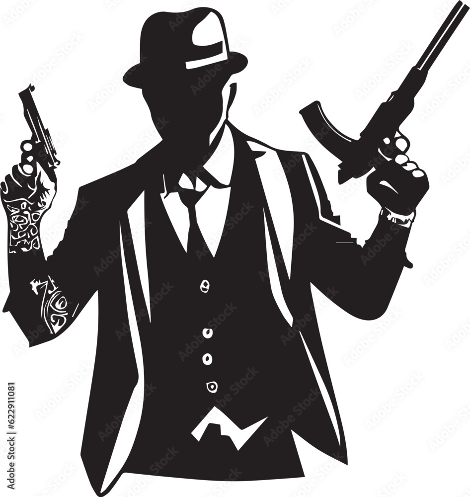 Gangster vector tattoo design illustration Stock Vector | Adobe Stock
