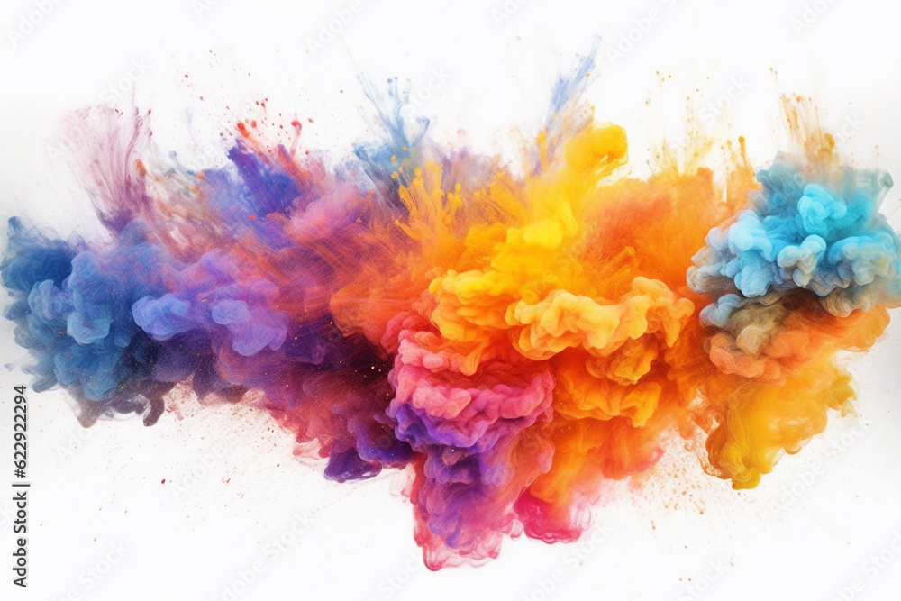 Colorful acrylic ink in water, rainbow of acrylic ink in water isolated ...