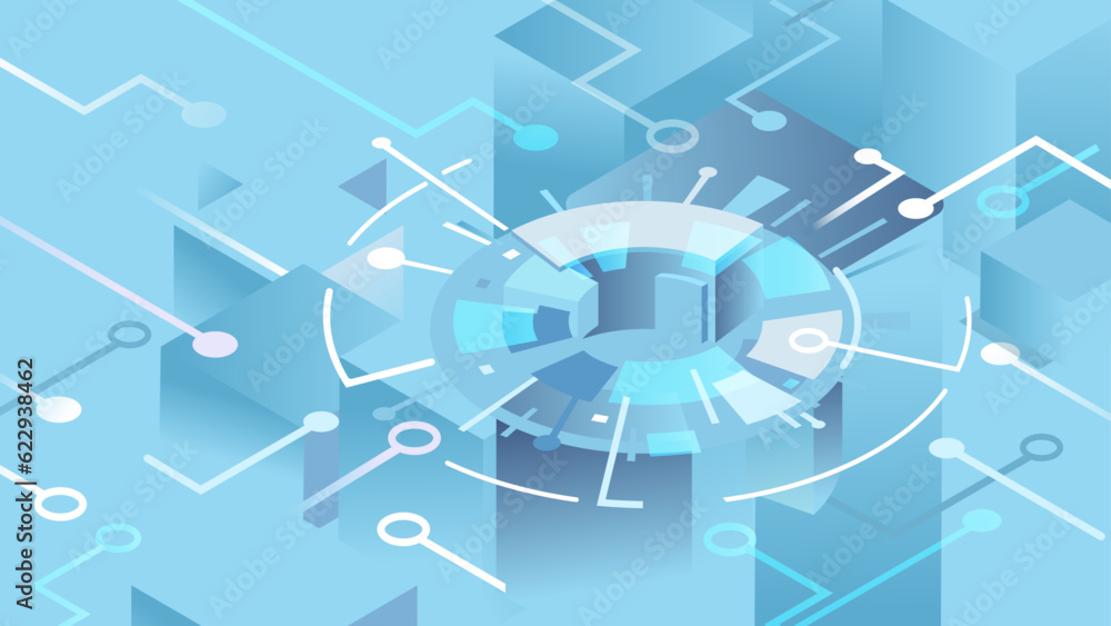 isometric abstract Hi technology background Stock Vector | Adobe Stock
