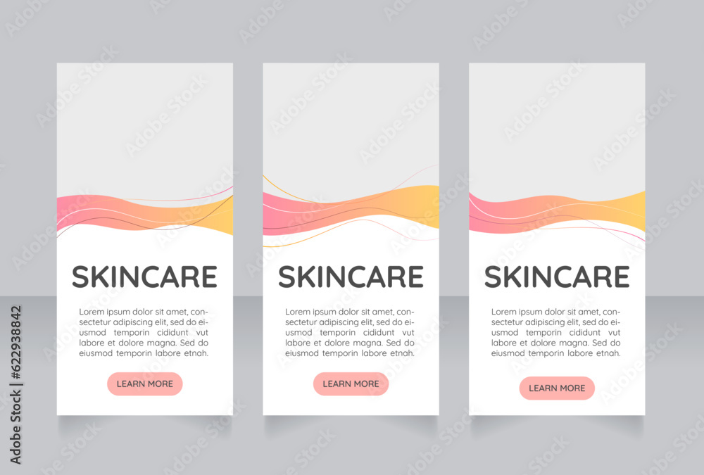 Skin care procedures promo web banner design template. Vector flyer ...
