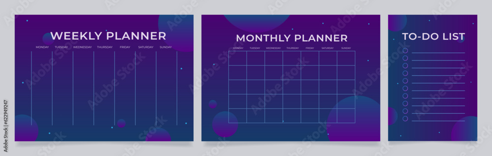 Personal meetings planning worksheet design template set. Printable ...
