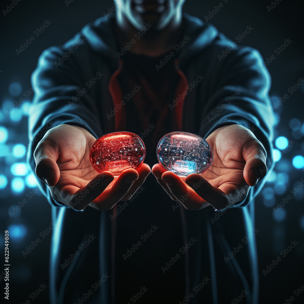 Unveiling the Digital Nexus: A Man's Choice - Red Pill or Blue Pill ...