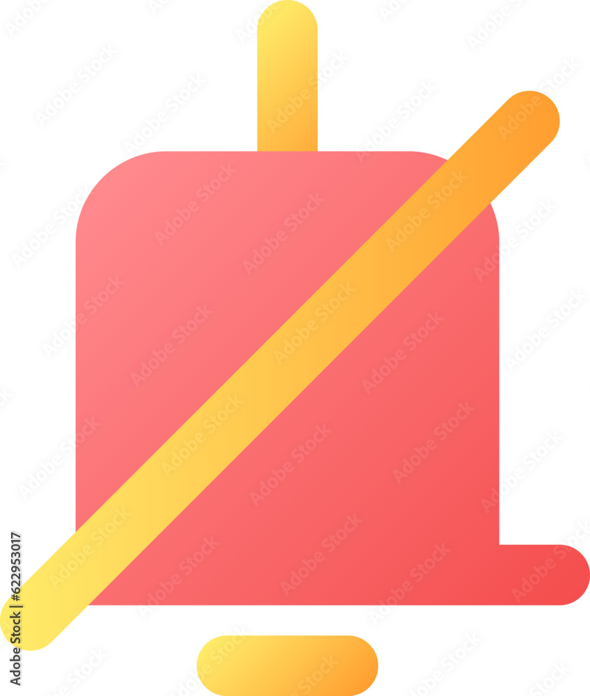 Mute notification sound pixel perfect flat gradient color ui icon. Smartphone silent mode ...