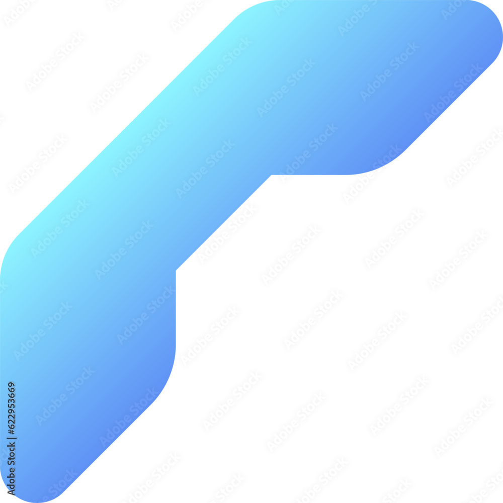 Call ended pixel perfect flat gradient color ui icon. Finish calling. Dial via messenger. Simple ...