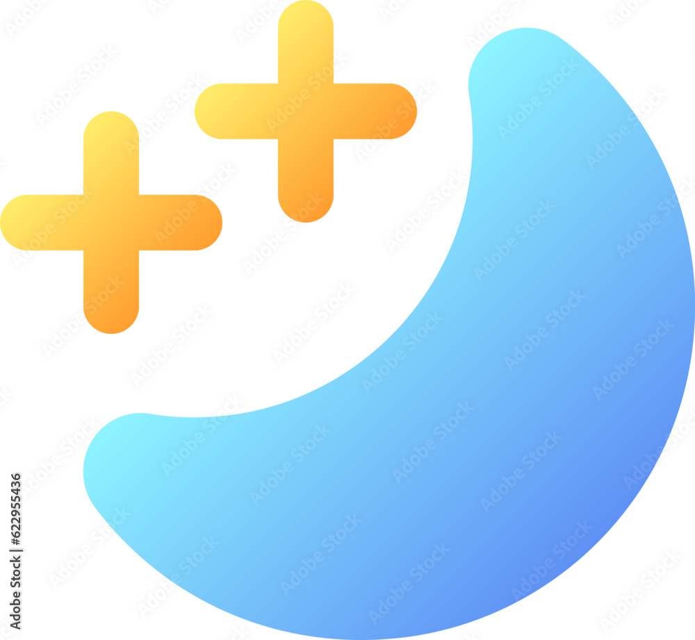 Sleep mode pixel perfect flat gradient color ui icon. Shift to silent ...