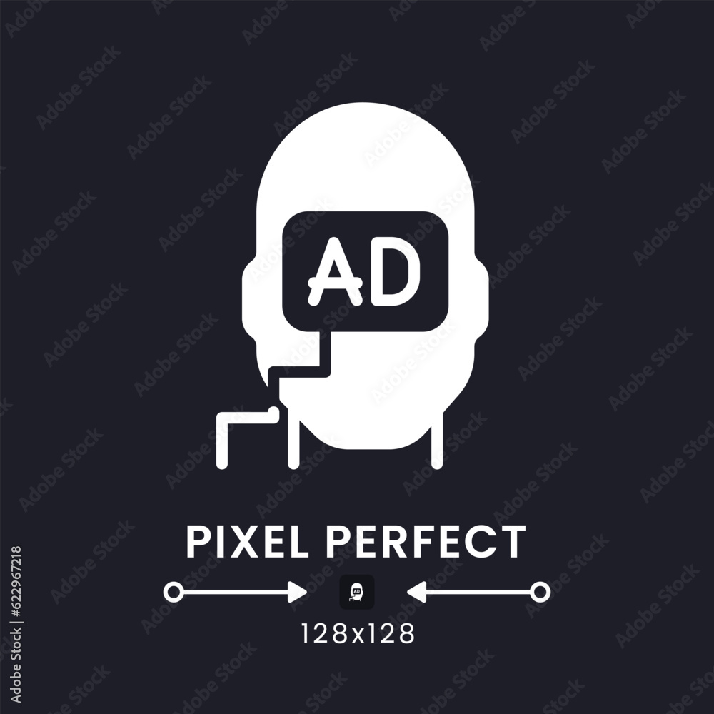 Subliminal advertising white solid desktop icon. Consumer behavior ...