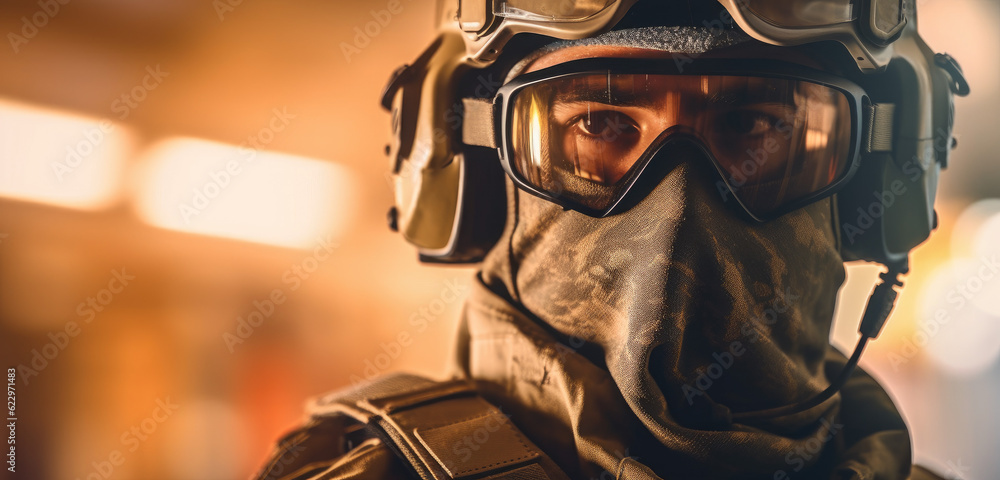 a soldier wearing army fatigues, in war scene Stock Illustration ...