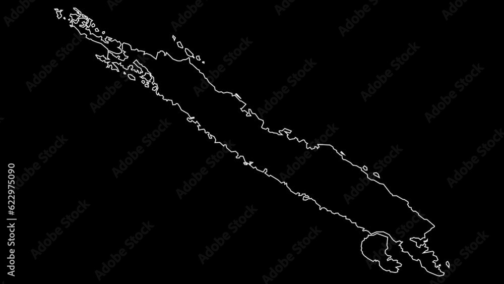 Isabel province map of Solomon Islands outline animation Stock 비디오 ...