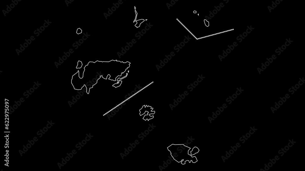 Temotu province map of Solomon Islands outline animation vídeo de Stock ...