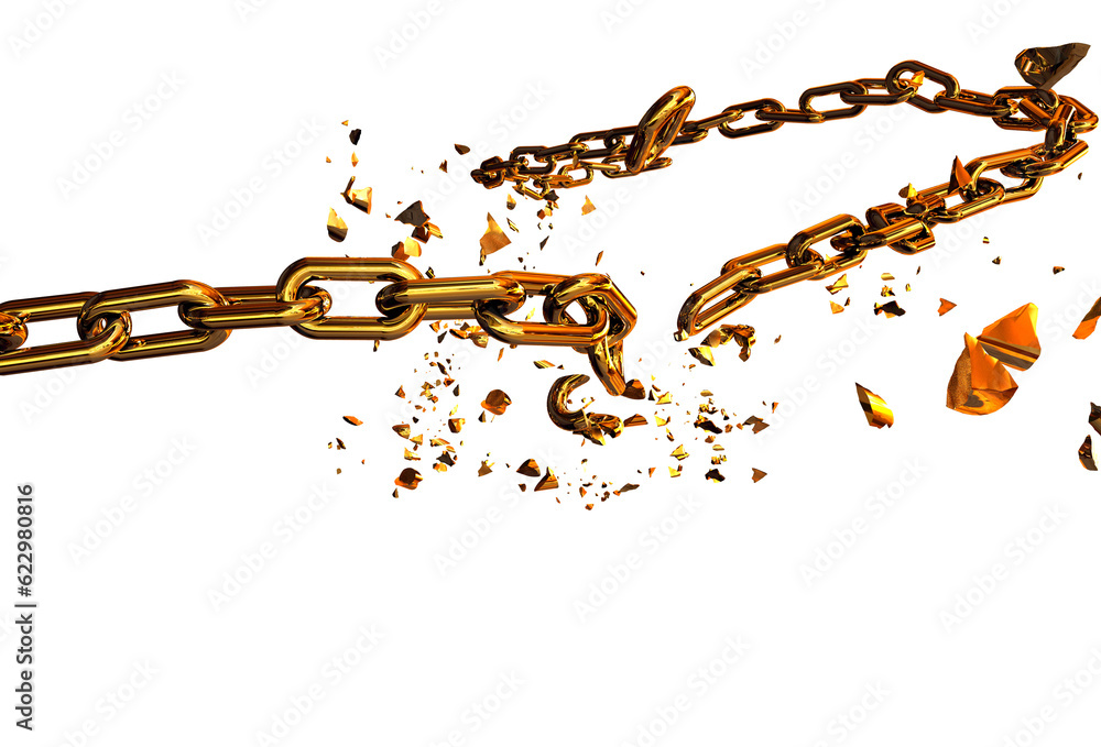 chain golden in front of fire breaking break chain horizontal silver ...