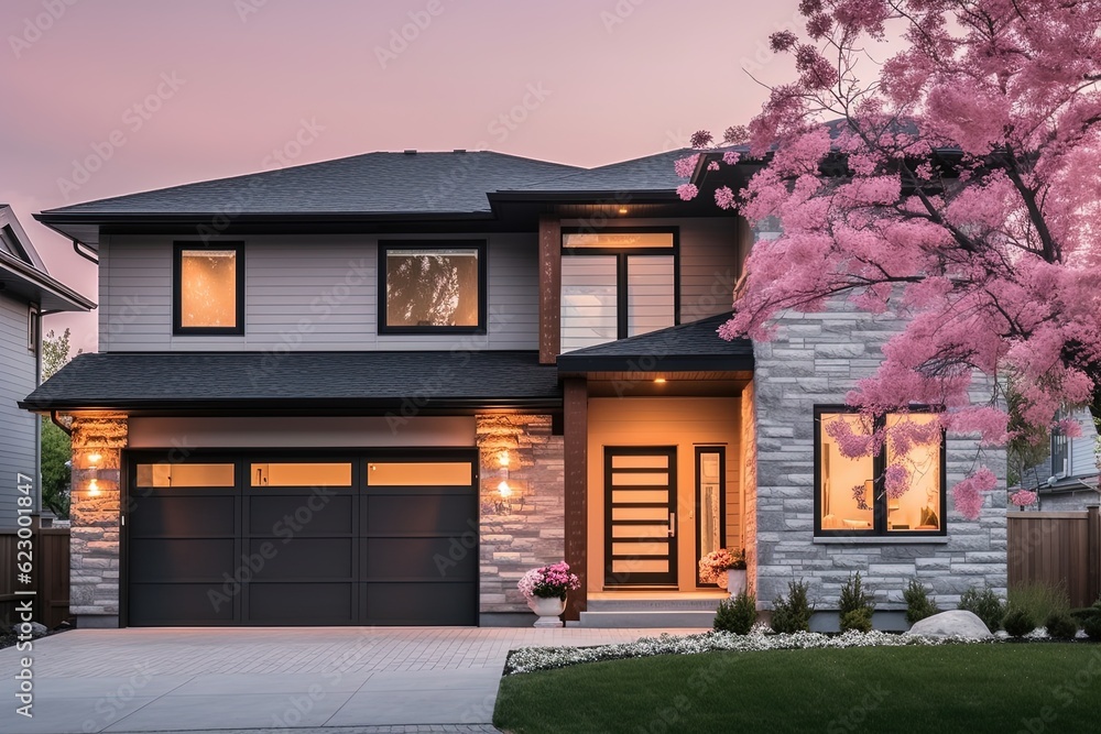 Fresh Build Residence: Sleek Architecture with Blush Pink Siding and ...