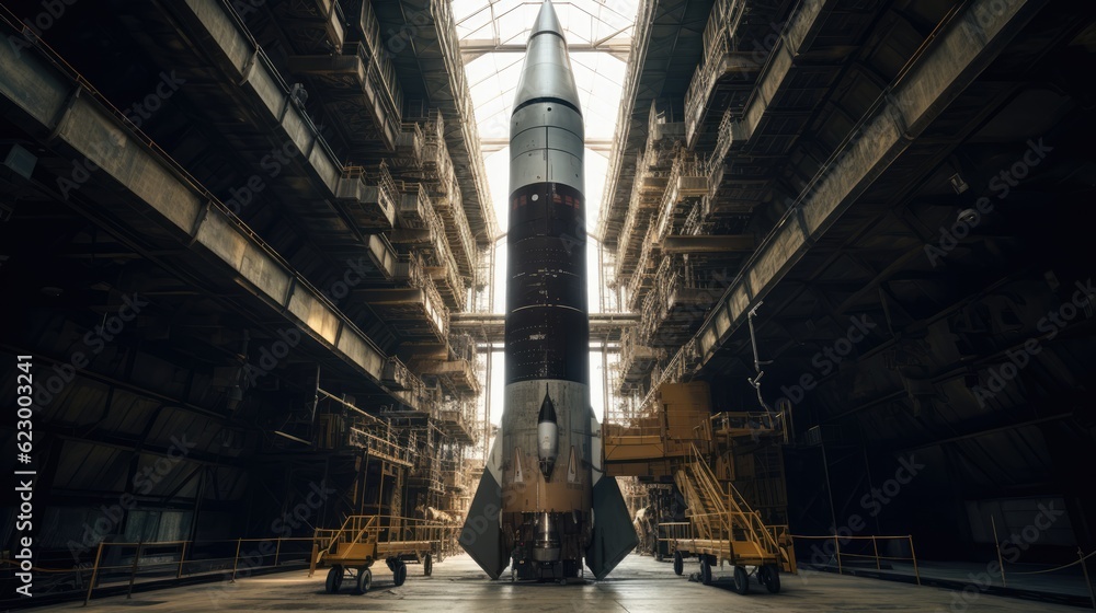 Vertical Nuclear Missile in a Silo Primed for Launch: Stark Image of ...