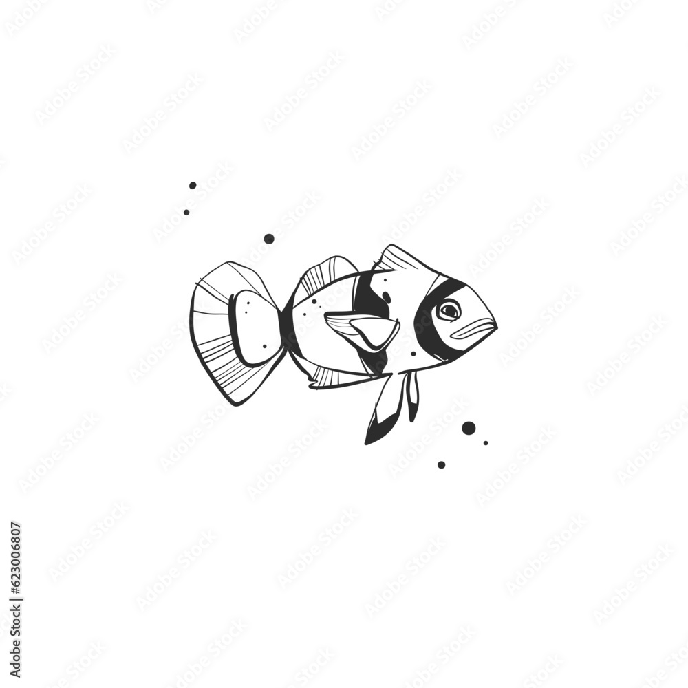 Hand drawn vector abstract simple minimalistic line art graphic drawing ...