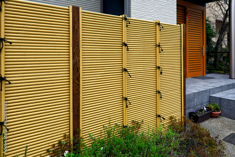 Takegaki - traditional Japanese bamboo fence, Kyoto, Japan, Asia Stock ...