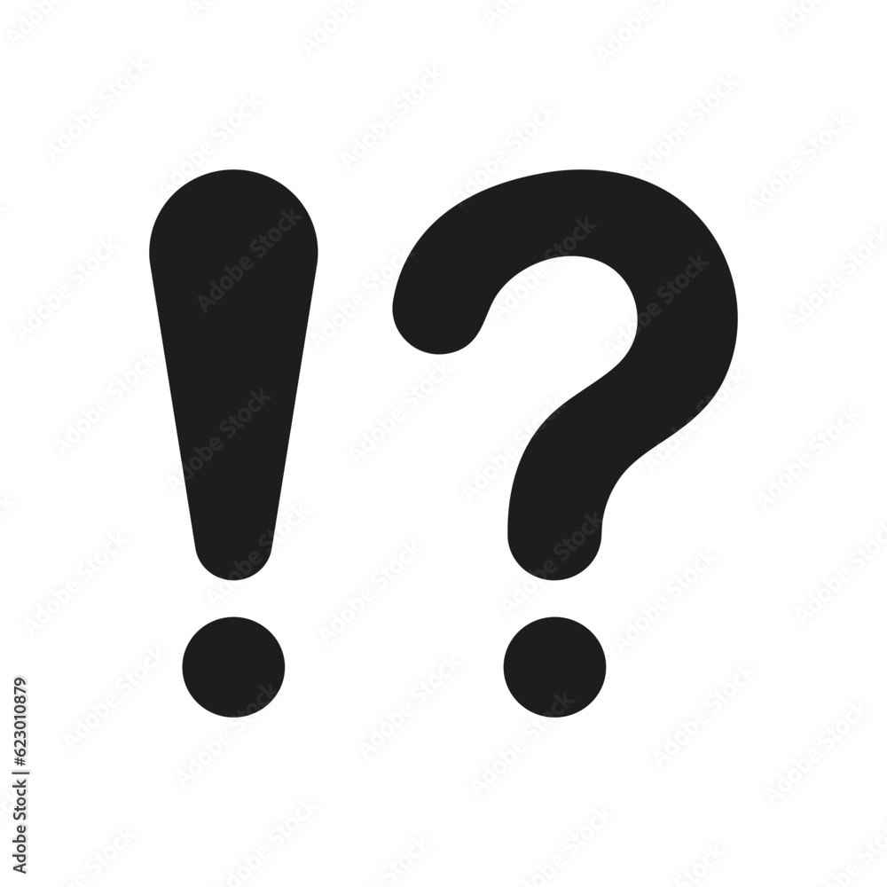 FAQ, Question Mark and Exclamation Point Silhouette Icon. Caution Glyph ...