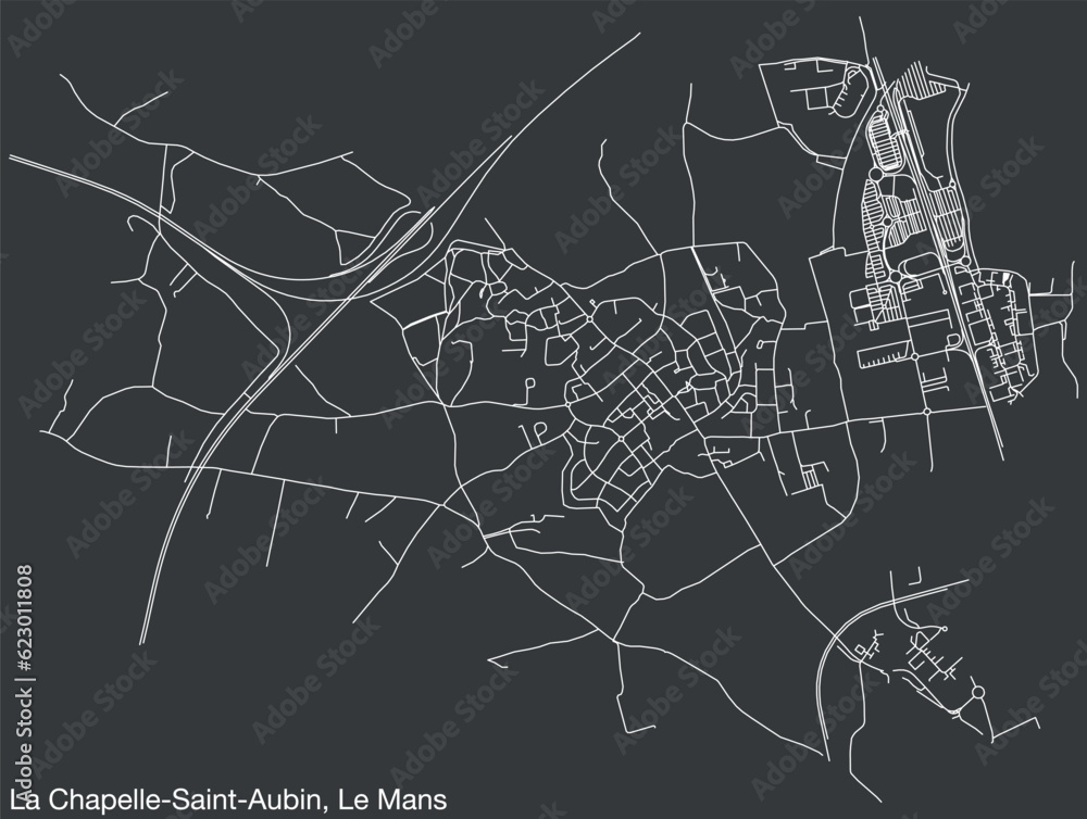 Detailed hand-drawn navigational urban street roads map of the LA ...