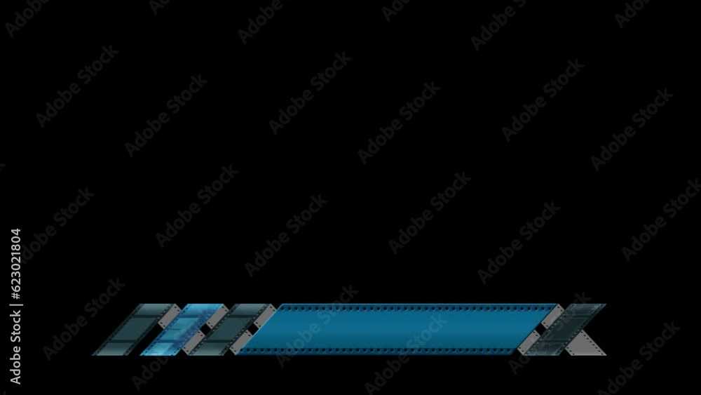 Film Strip Lower Third with Alpha Channel, transparent background. Easy ...