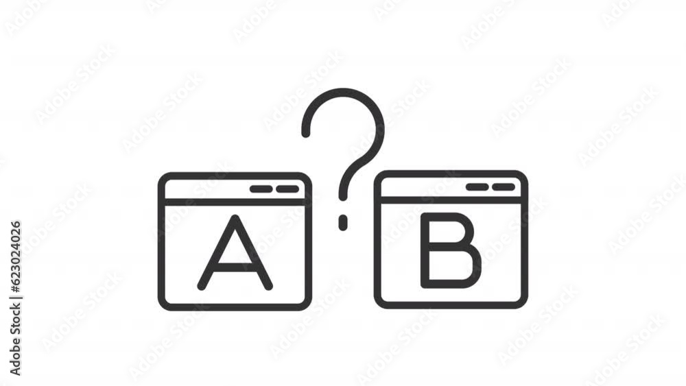 Split testing line animation. Two versions of browser page animated ...